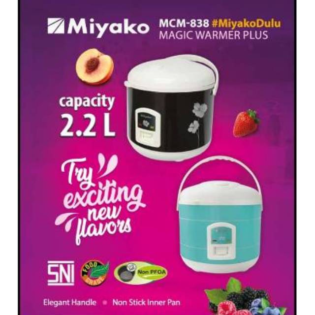 Miyako Magic Com / Rice Cooker 2.2L MIYAKO - MCM-838 WARNA RANDOM ...