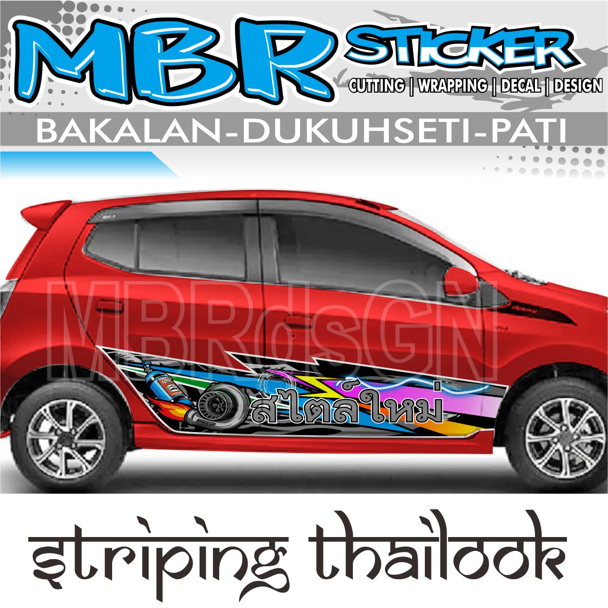 STRIPING MOBIL THAILOOK.STIKER MOBIL THAILOOK.STIKER THAILOOK | Lazada ...