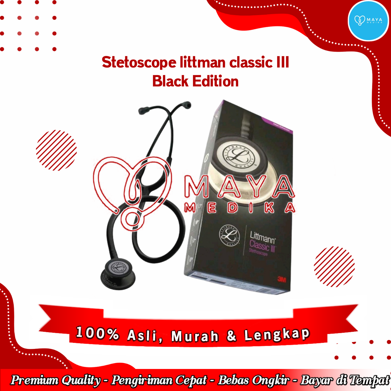 LITTMANN CLASSIC III STETOSCOPE BLACK EDITION | Lazada Indonesia