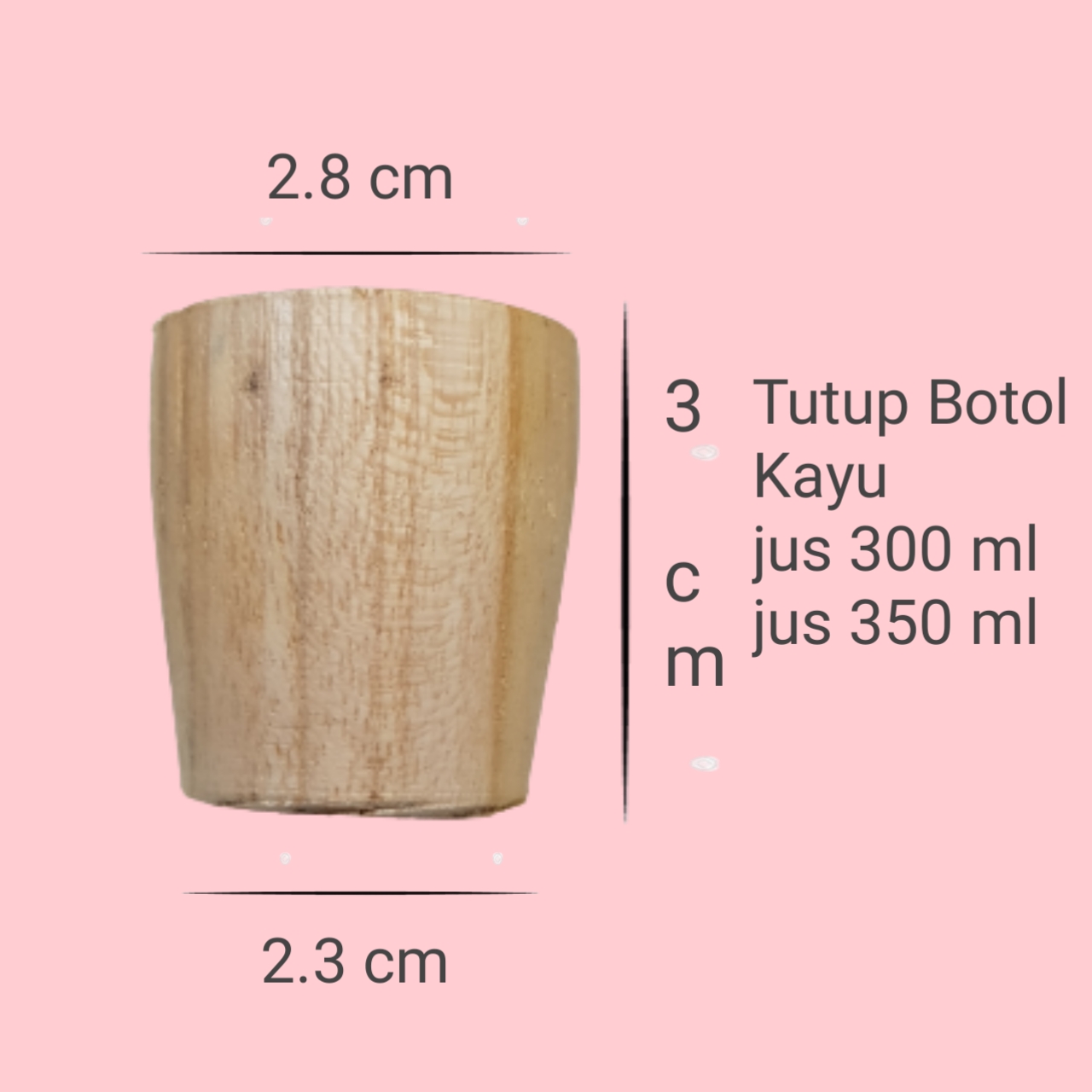 TUTUP BOTOL KAYU 280 JUICE JUS KAYU / silinder mini / Tutup BOTOL Kayu ...