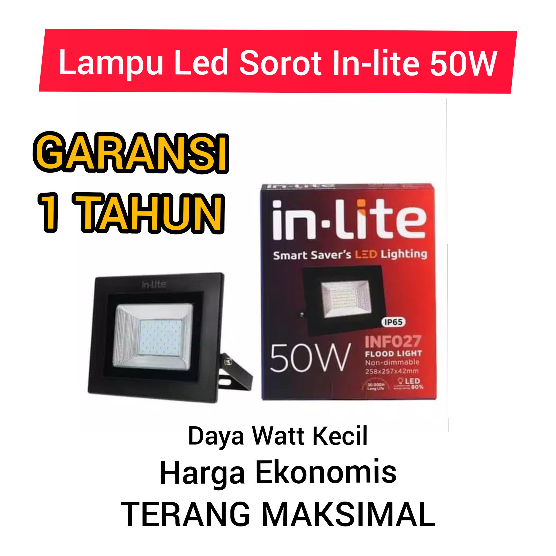 Lampu Sorot Inlite 50w BERGARANSI Super Terang Lampu Tembak Led 50 Watt ...