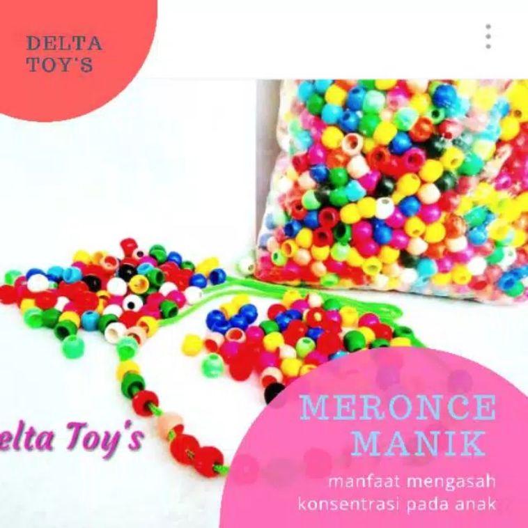 MAINAN EDUKASI ANAK MERONCE MANIK MANIK 100 GRAM APE PAUD TK EDUKATIF ...