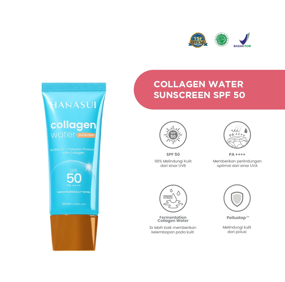 HANASUI COLLAGEN WATER SUNSCREEN SPF 50 PA++++ 30ML | SUNSCREEN WAJAH ...