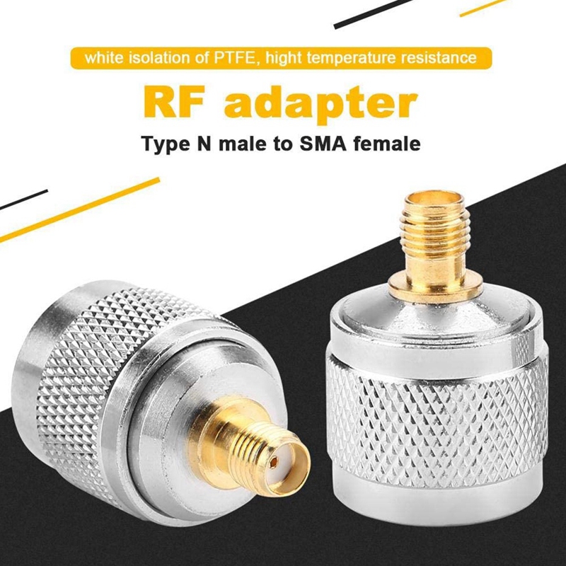 2Pcs Type N Male to SMA Female Coaxial Adapter Test Converter RF ...
