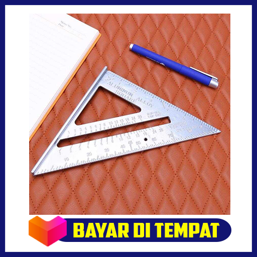 Penggaris Siku Mistar Triangle Ruler Aluminium - Penggaris Siku Tukang ...