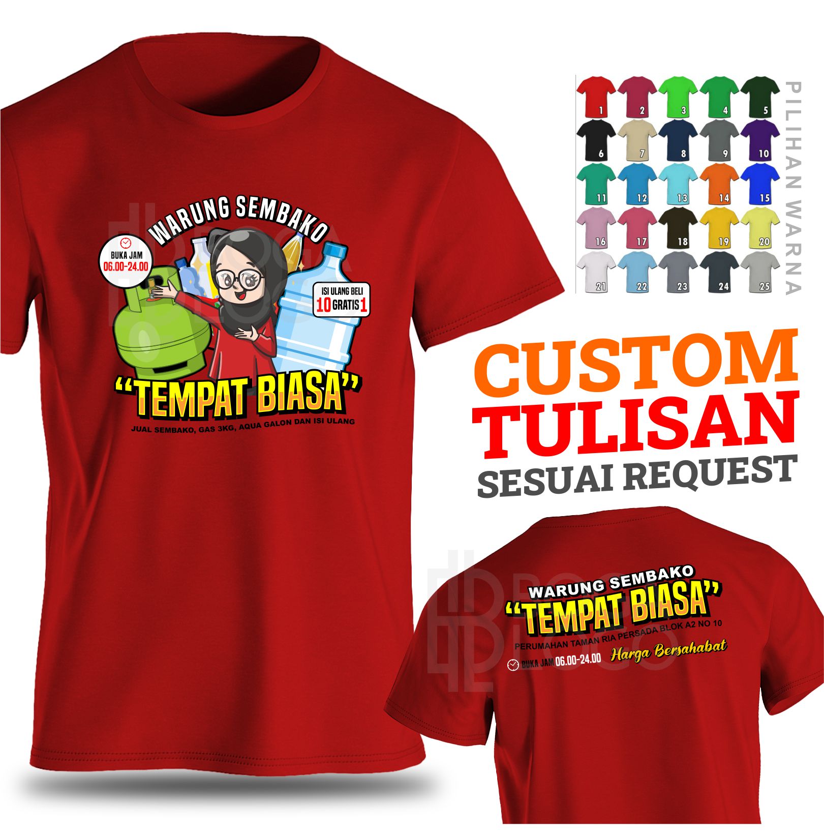 Kaos Custom Usaha Warung Toko Sembako | Lazada Indonesia