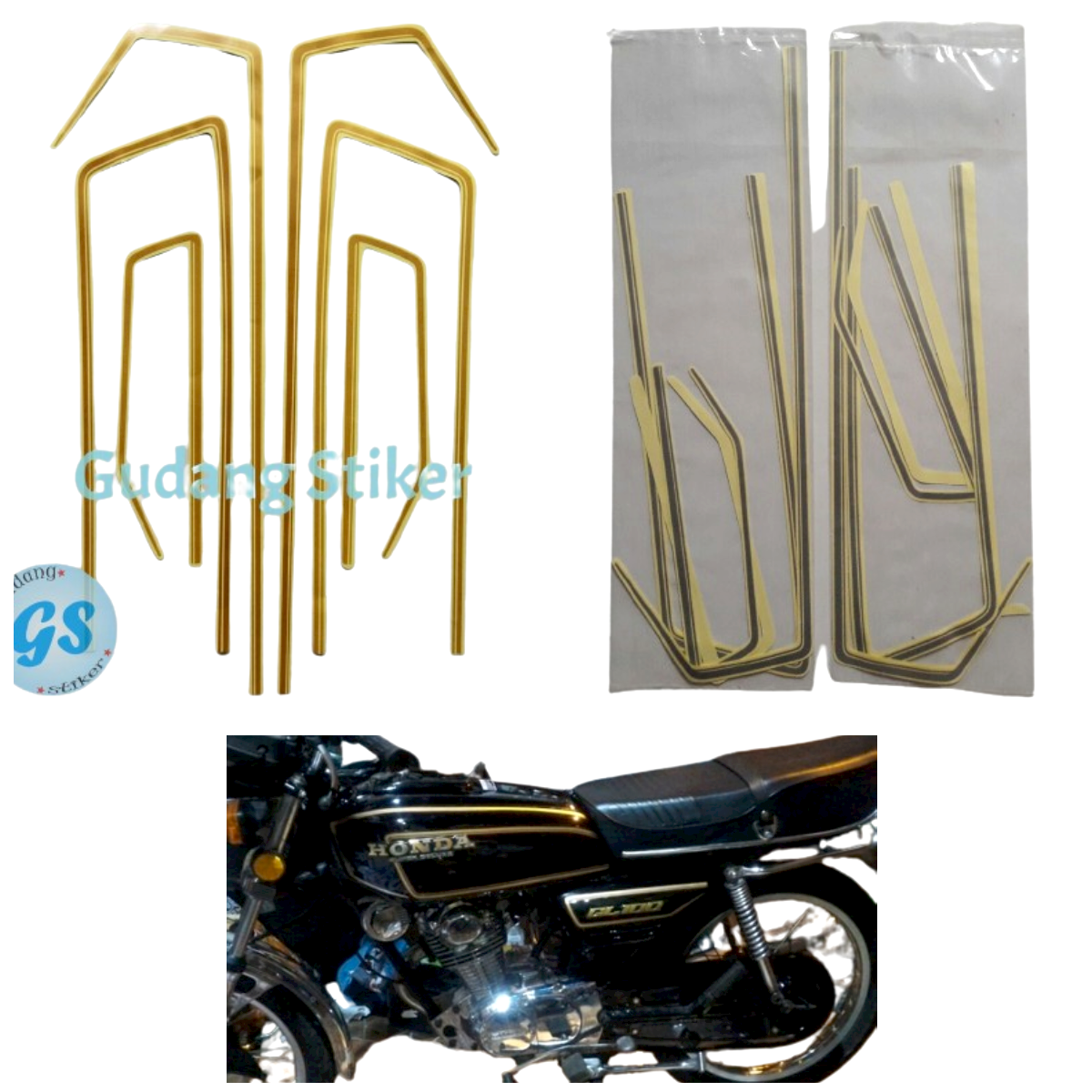 STIKER STRIPING LIS MOTOR HONDA GL 100 CACING 1982 GOLD | Lazada Indonesia