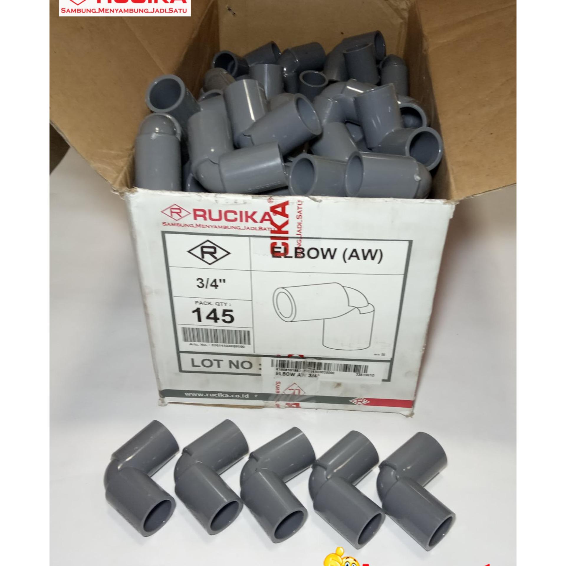 5pc knee 3/4” TS AW tebal rucika(elbow/keni/knie/sambungan pipa) pvc ...
