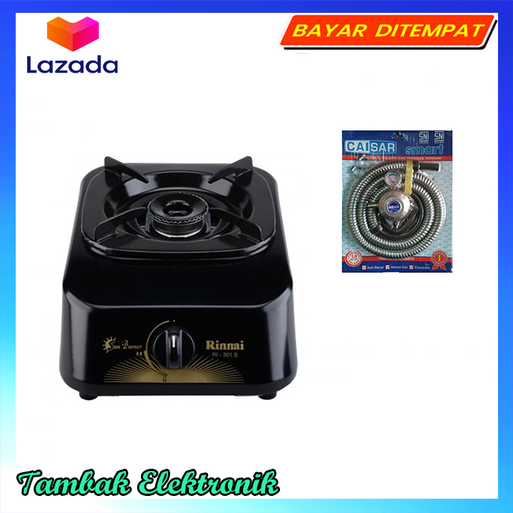 Kompor Rinnai 1 Tungku Bonus Selang Regulator 301S Api Biru | Lazada ...