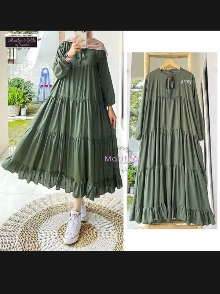 long tunik susun /canda rachel terbaru/ long dress muslim | Lazada ...