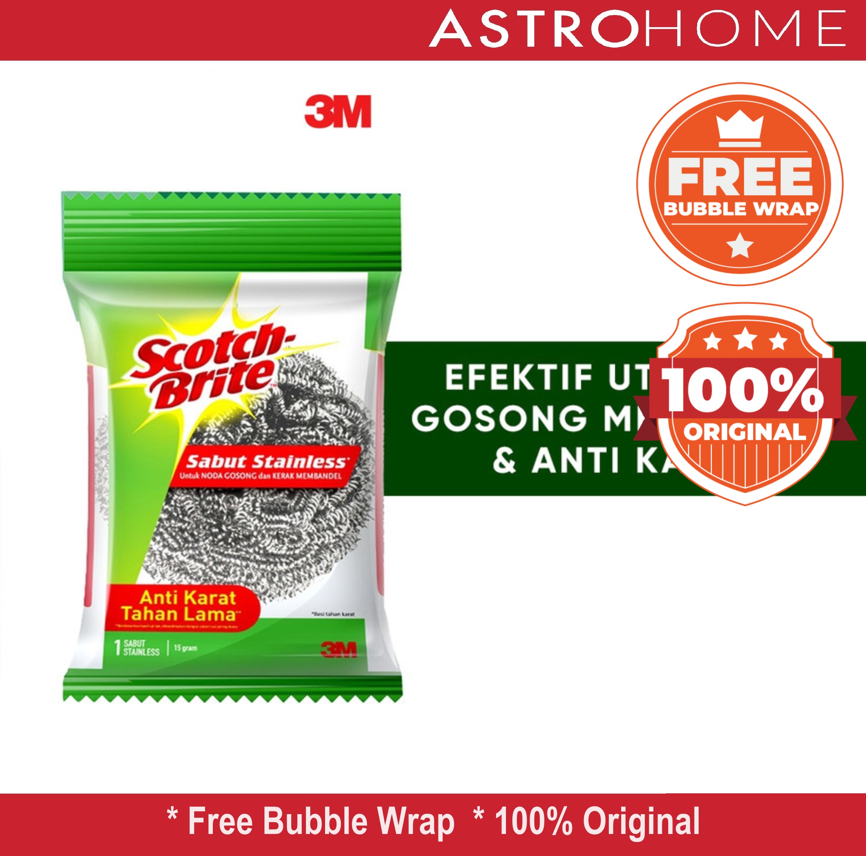 Scotch Brite 3M - Sabut Stainless Cuci Panci Wajan Anti Karat ID SS ...