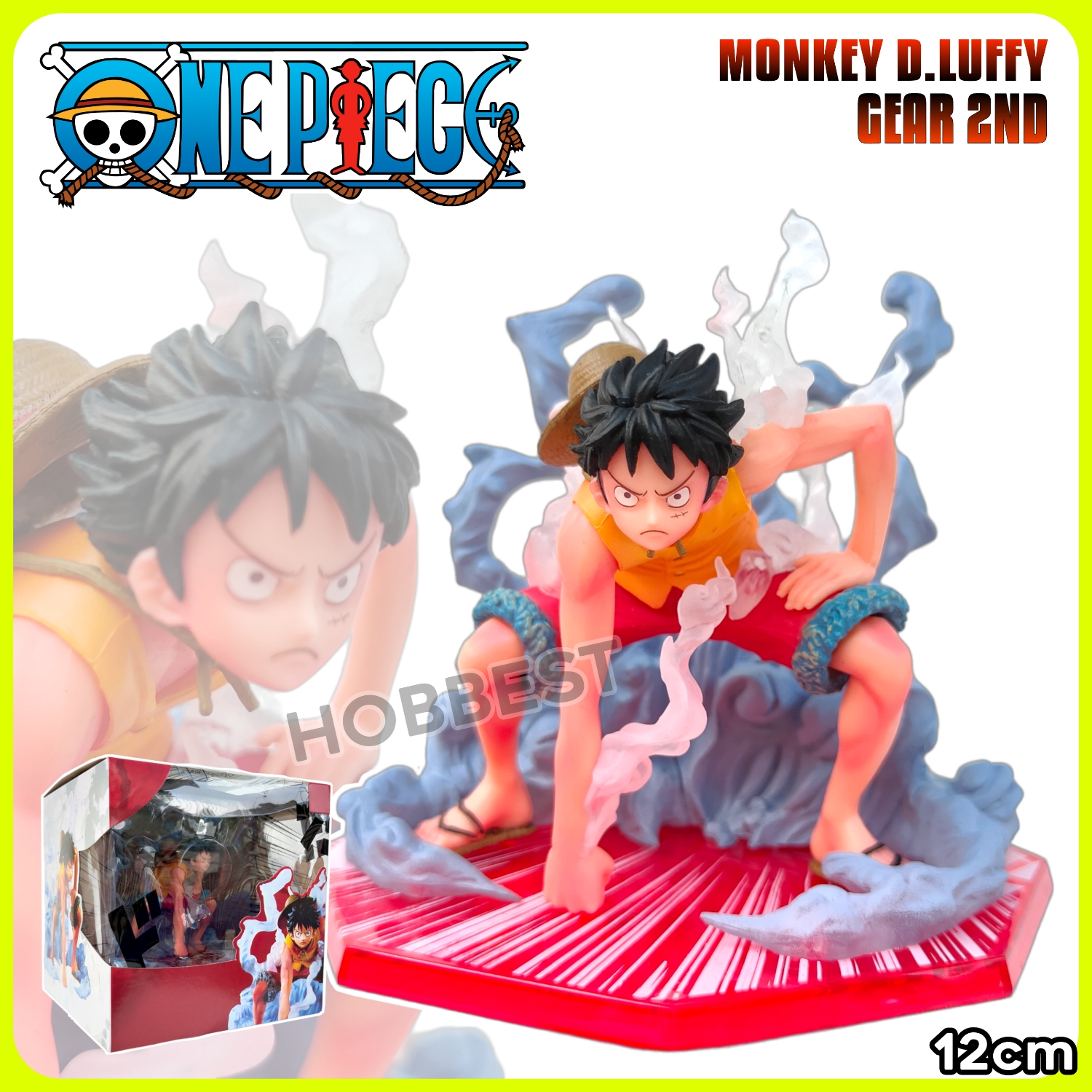 Action Figure ONE PIECE : MONKEY D LUFFY GEAR 2nd - Miniatur Pajangan Topper Fzo Gir 2 Second ...