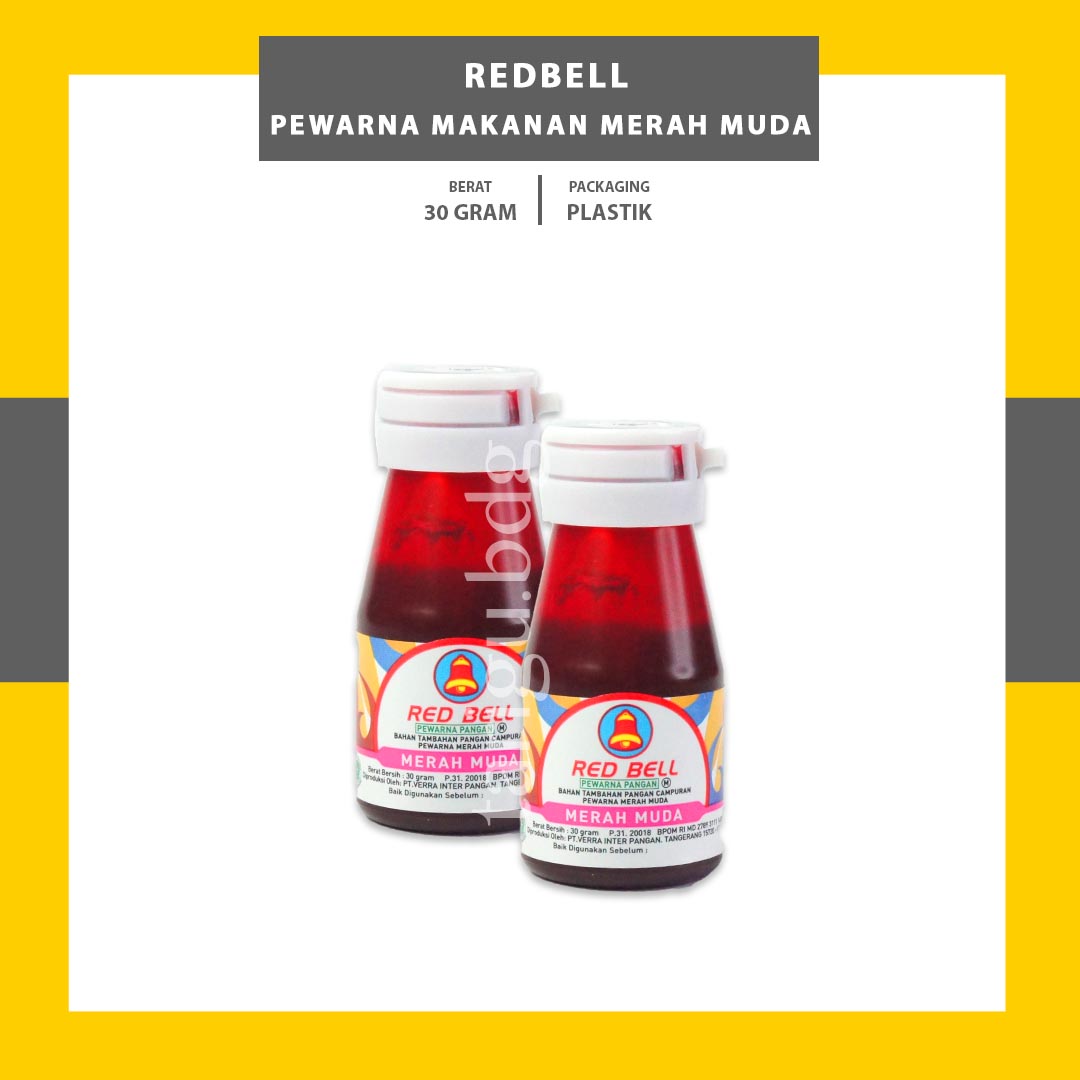 WARNA MERAH MUDA PEWARNA MAKANAN RED BELL 30ML - REDBELL PEWARNA ...