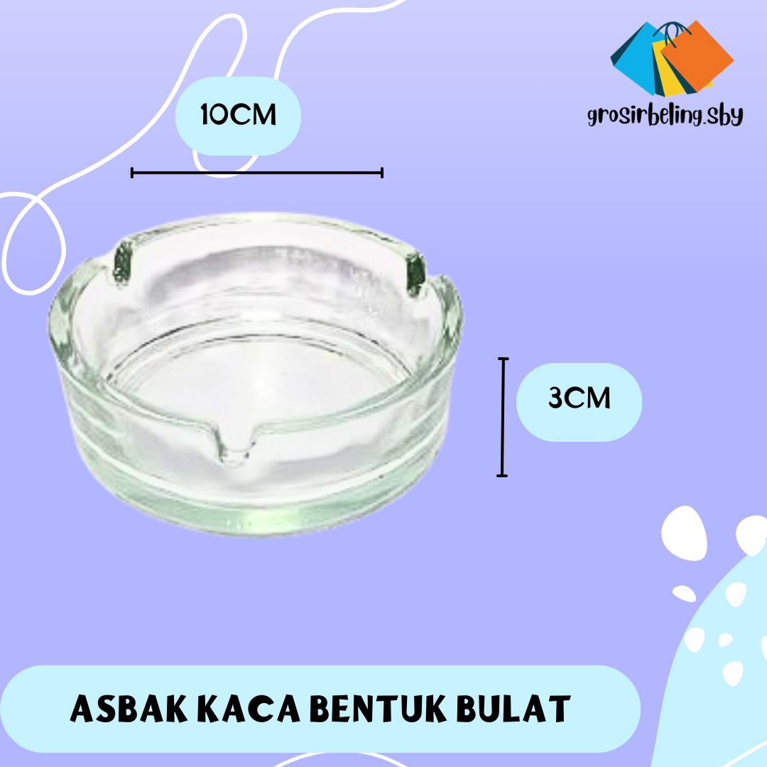 Asbak Kaca Beling Tebal Aneka Bentuk / Tempat Puntung Rokok / Souvenir ...