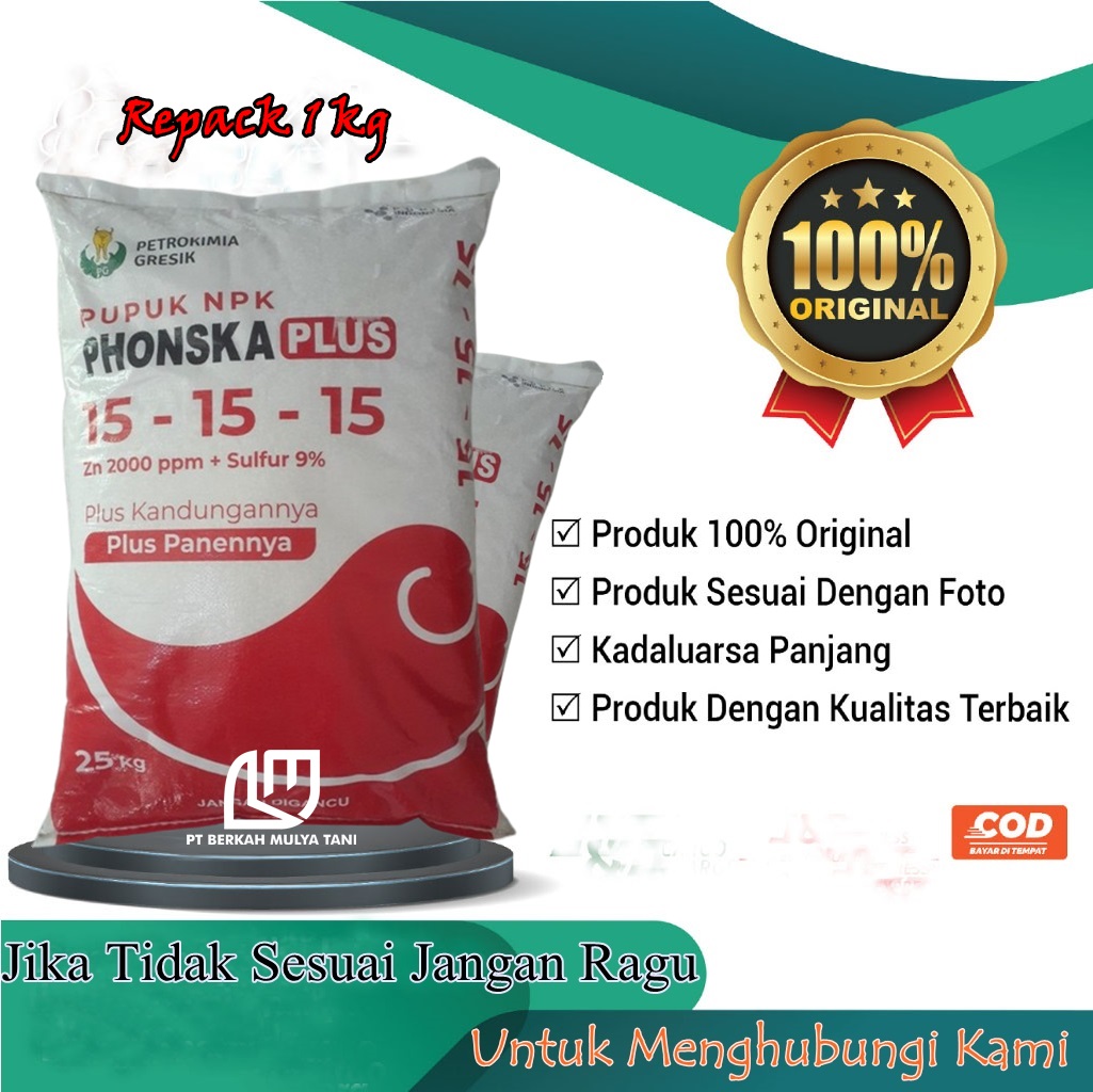 Pupuk Npk Phonska Plus 15 15 15 Kemasan 1 Kg Repack | Lazada Indonesia