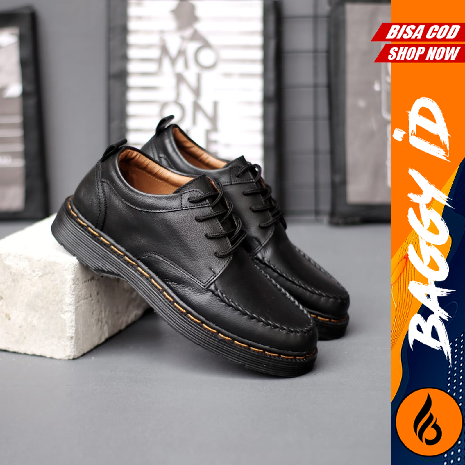 Sepatu pria wanita loafer docmart penny loafers formal-black Kerja ...