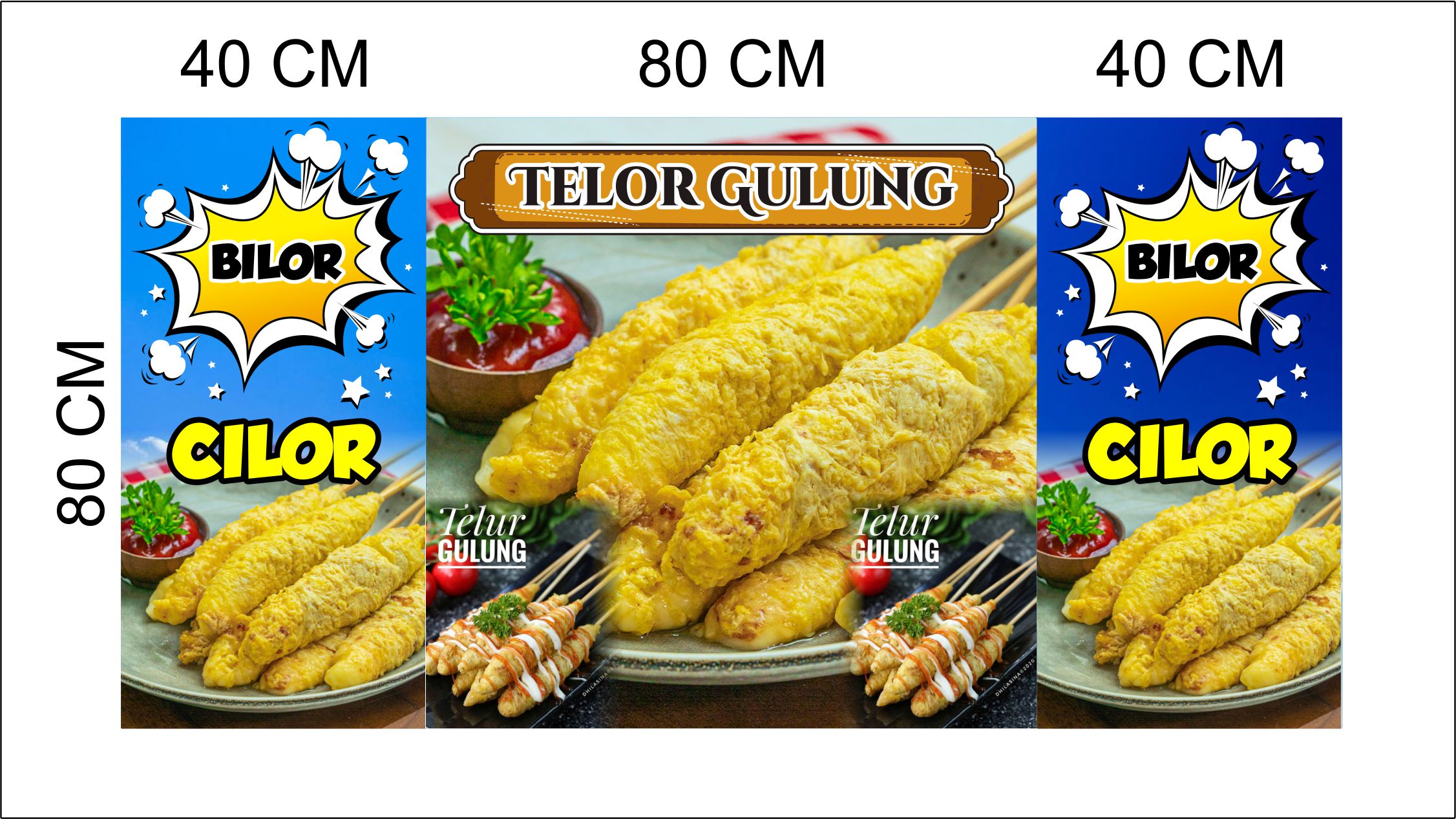 Spanduk Banner Telor gulung ukuran 80 cm x 160 cm | Lazada Indonesia