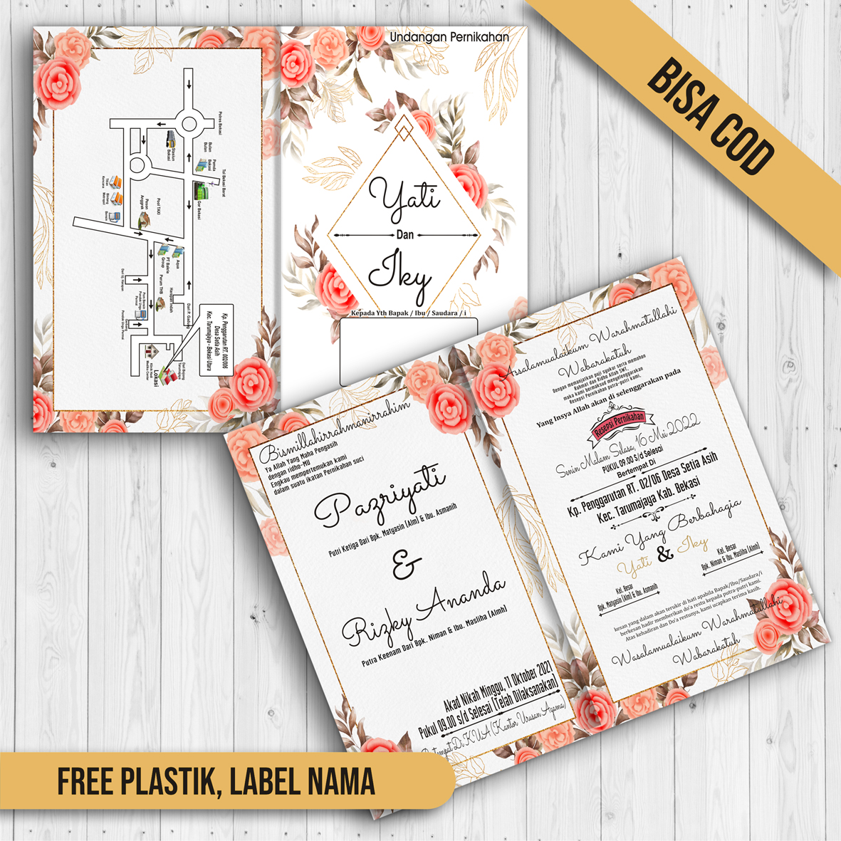 (isi 100pcs ) Undangan, Undangan Pernikahan, Undangan Murah, Undangan ...