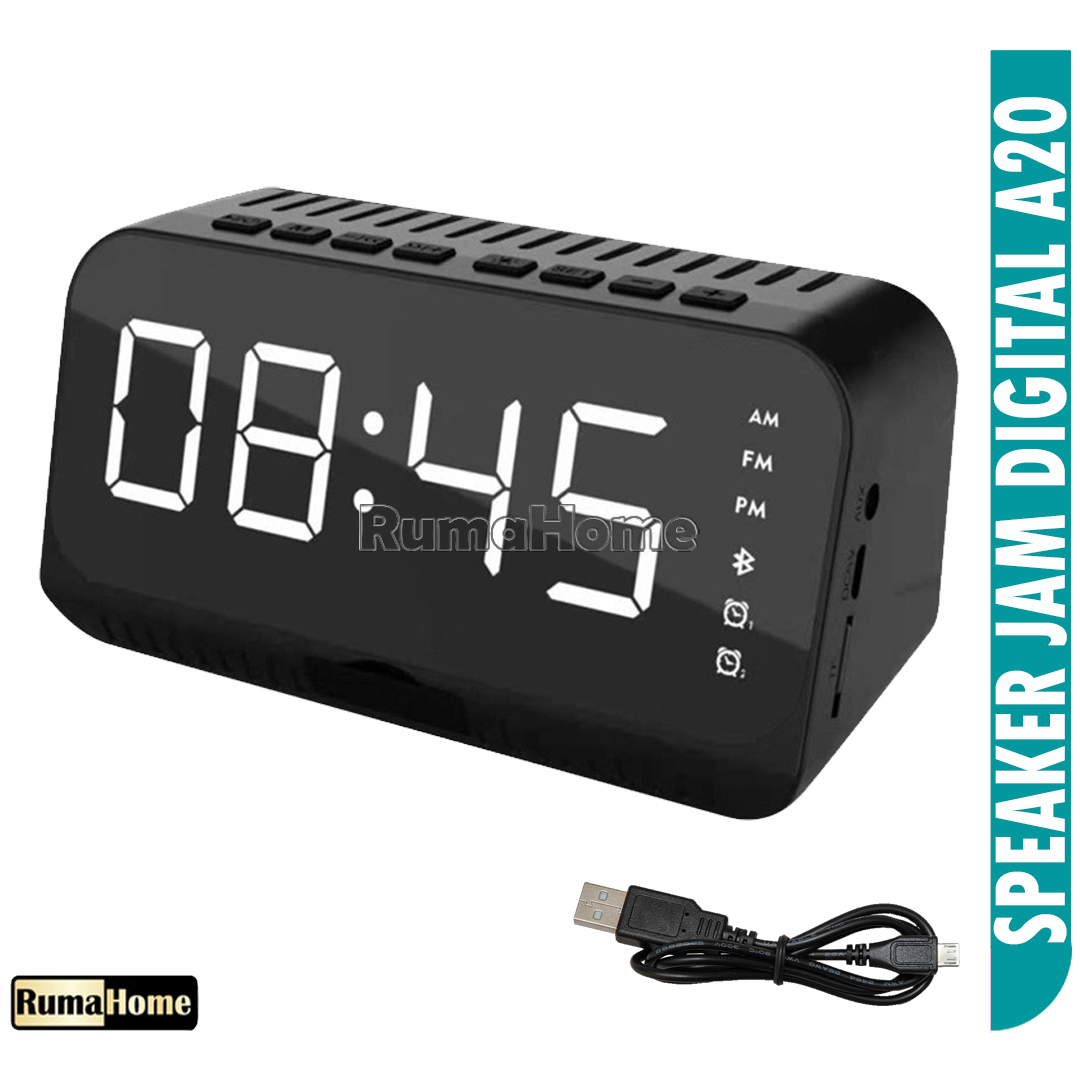 speaker bluetooth, Jam, Alarm Pintar A20 dengan Mirror Display | Lazada ...