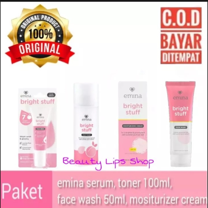 Emina 1 Paket Full Lengkap Skincare 1 Paket BPOM PAKET EMINA BRIGHT ...