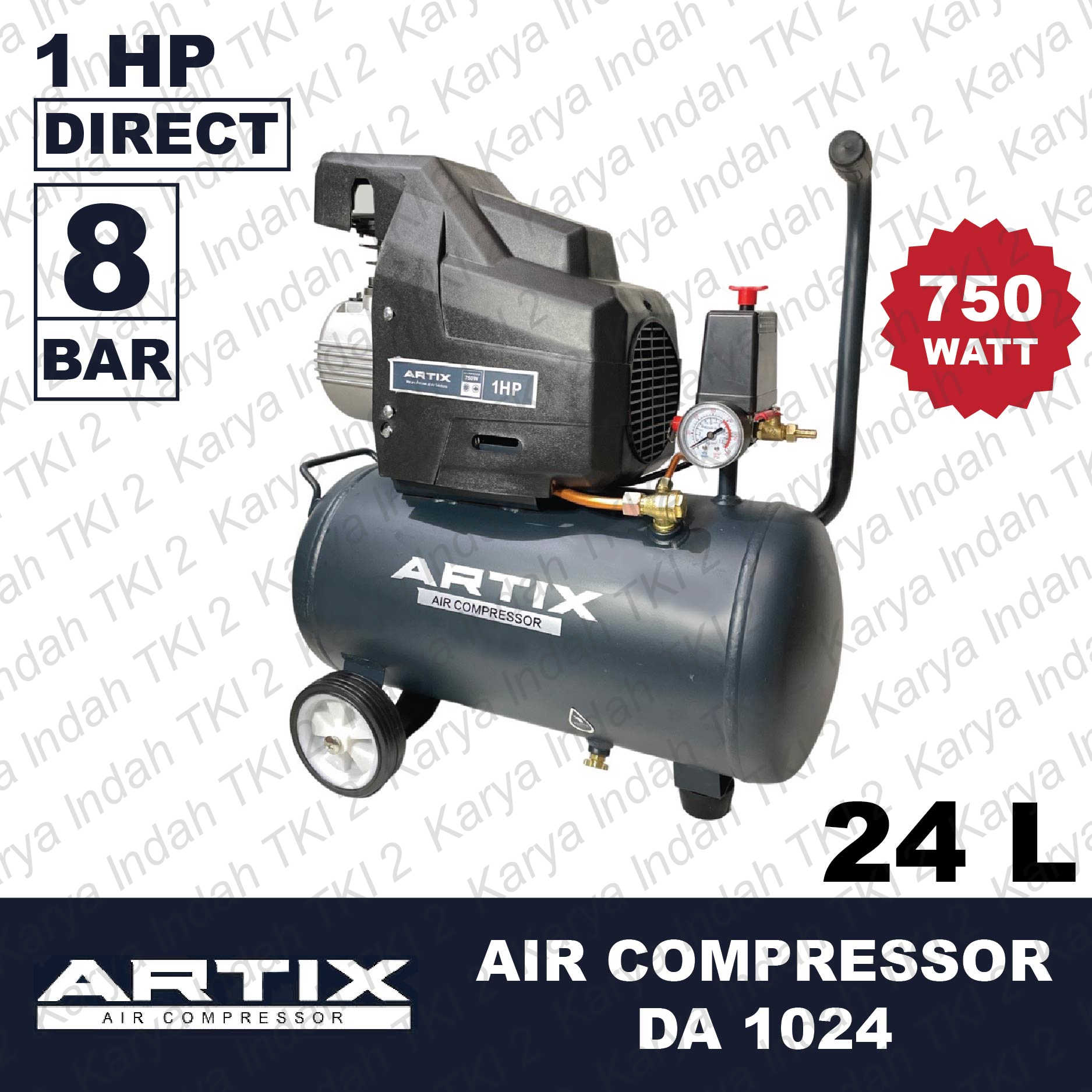Mesin Kompresor Angin Listrik 1 PK ARTIX DA1024 Air Compressor Direct ...