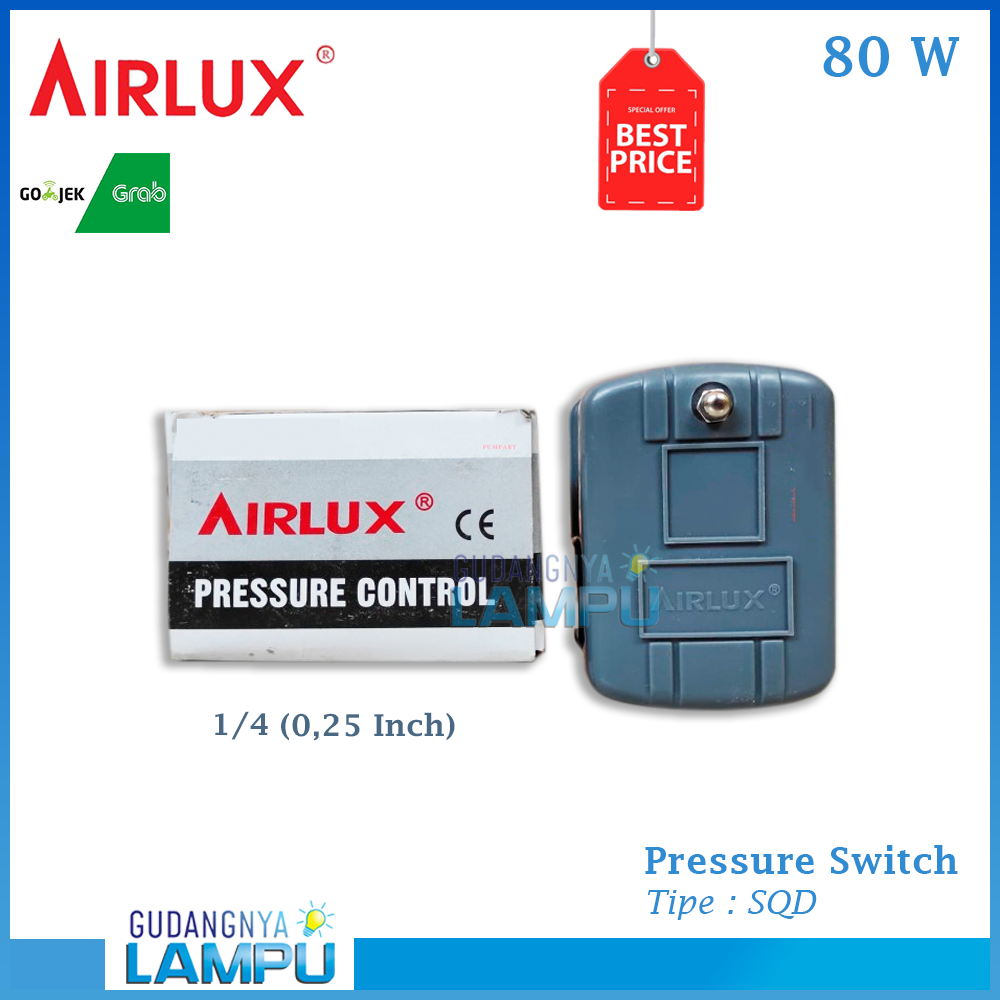 AIRLUX SQD OTOMATIS POMPA (PRESSURE SWITCH) pompa air | Lazada Indonesia