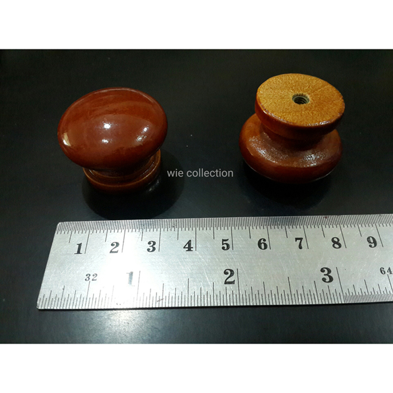 6 Pcs HANDLE KAYU LACI DAN LEMARI WARNA JATI BESAR / TARIKAN KAYU WARNA ...