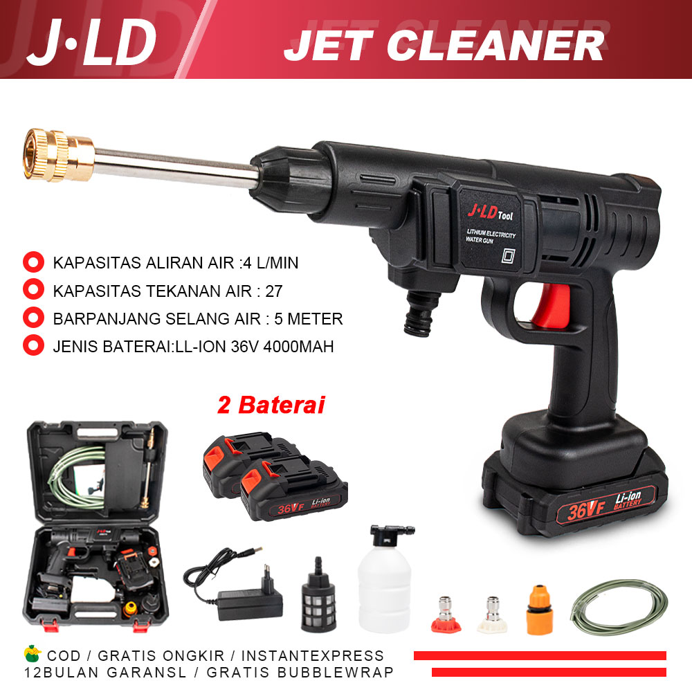 JLD JET CLEANER 36V STEAM CORDLESS MESIN CUCI AC MOTOR MOBIL Pressure ...