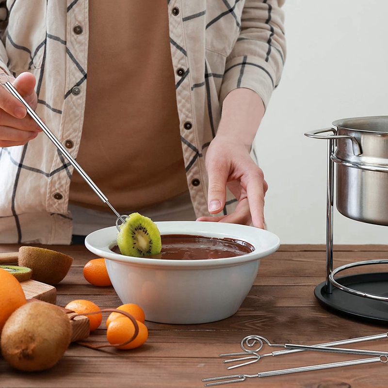 6 Pcs Chocolate Dipping Fork Set 8.3 Inch Stainless Steel Fondue Forks ...