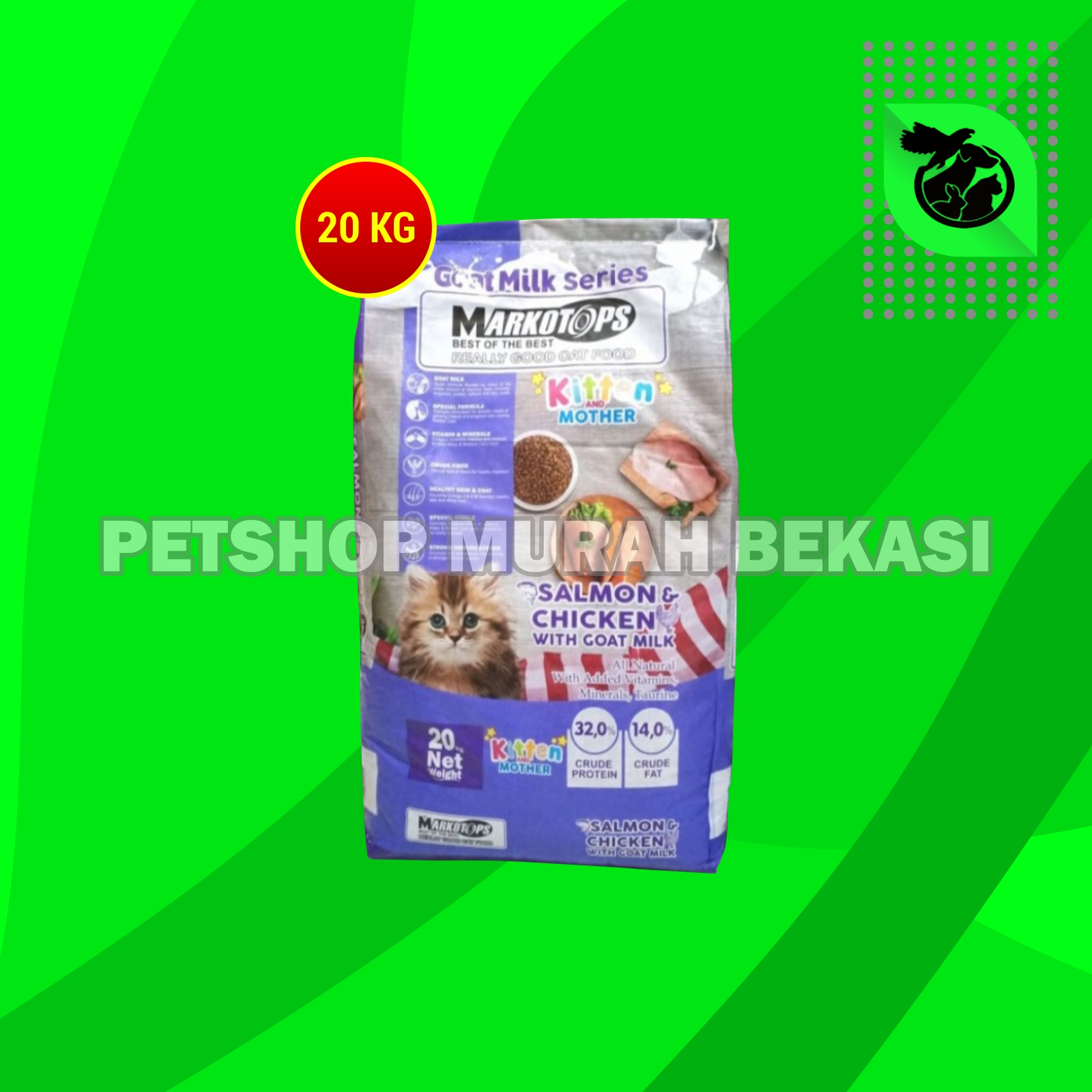 Makanan Kucing Markotop 20 Kg Cat Food Markotop Karungan 20kg Gojek ...