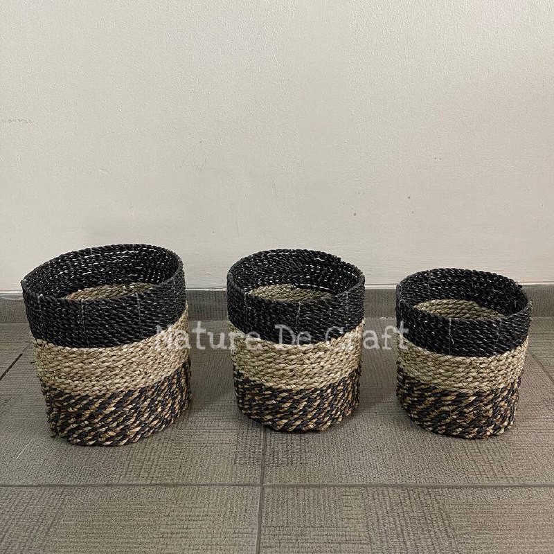 Coverpot Anyaman Tanaman/ Keranjang Anyaman Seagrass / VAS Bunga ...