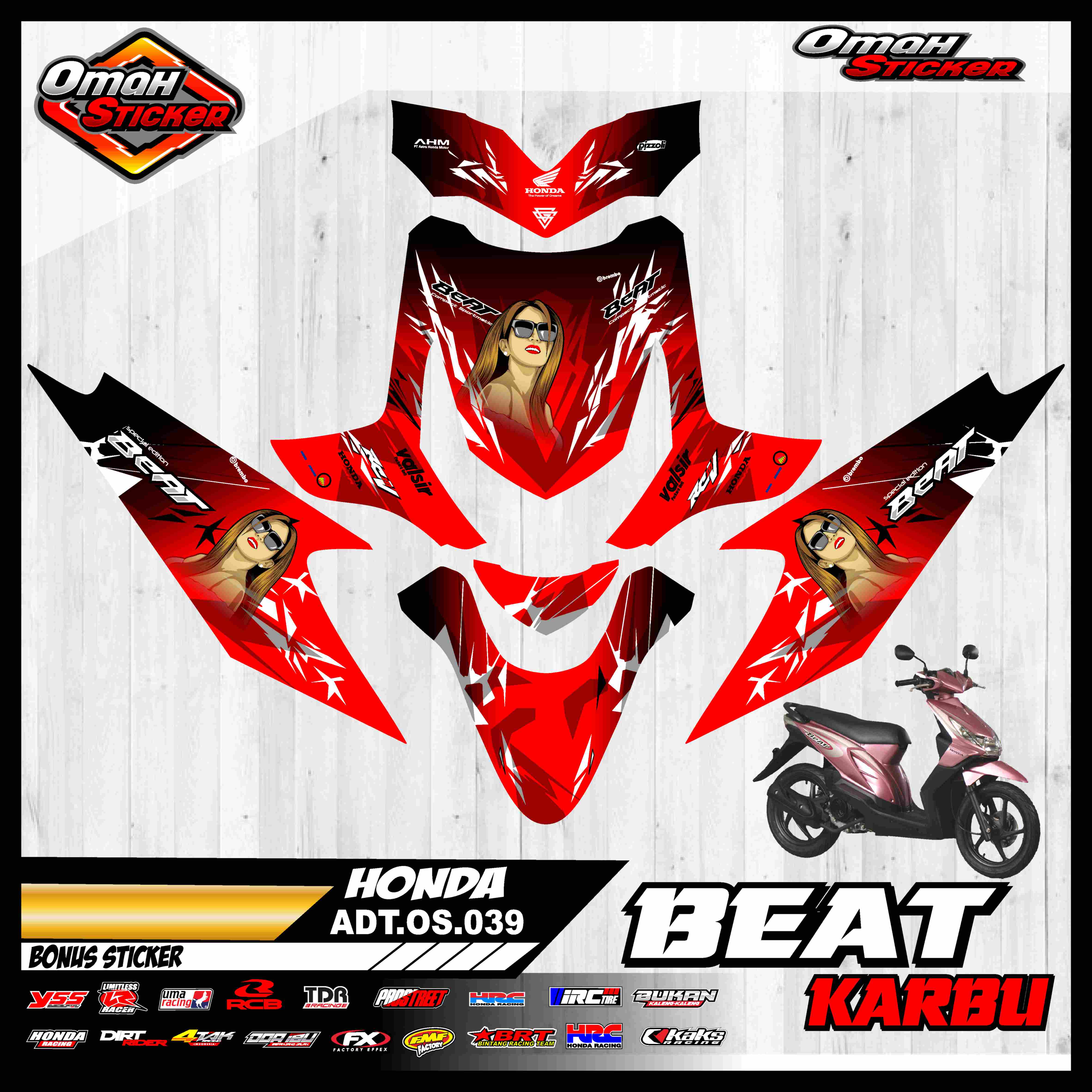 Striping Decal BEAT KARBU. Sticker Striping Lis Variasi Full Body BEAT ...