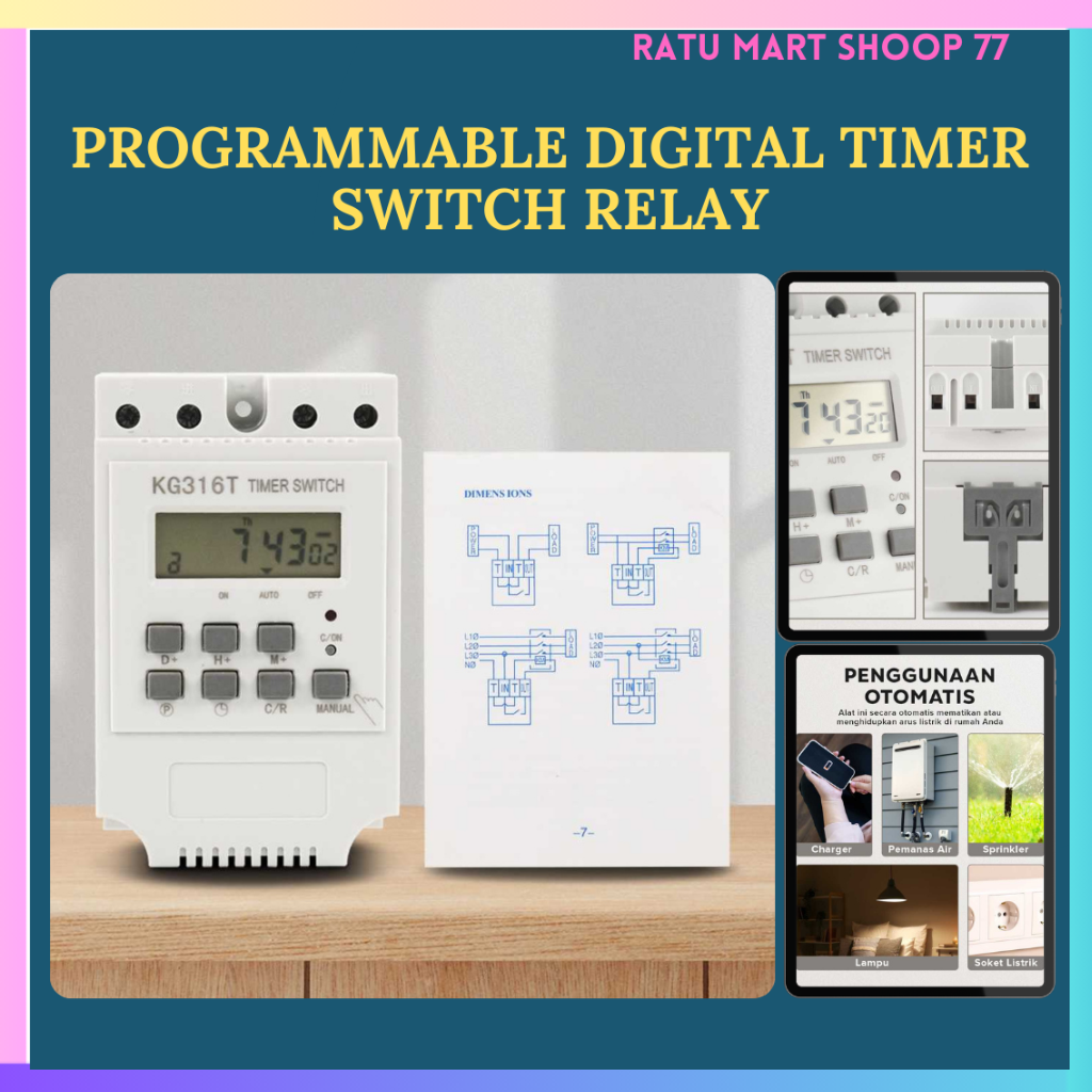 Ready Sinotimer Programmable Digital Timer Switch Relay 32 Program 220v Alat Sakelar Pengatur