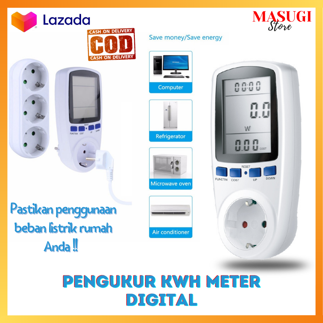Pengukur kWh Meter LIstrik Digital Power Daya Volt Ampere Watt/Cek Biaya Lisrik Beban PLN ...