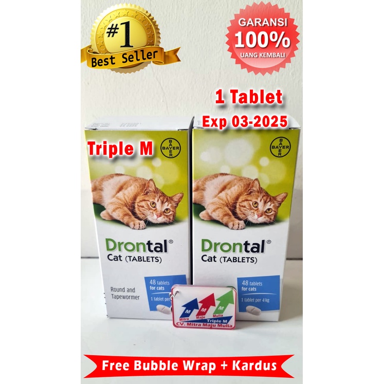 MMM Drontal Obat Cacing Kucing 1 TABLET Bayer | Lazada Indonesia