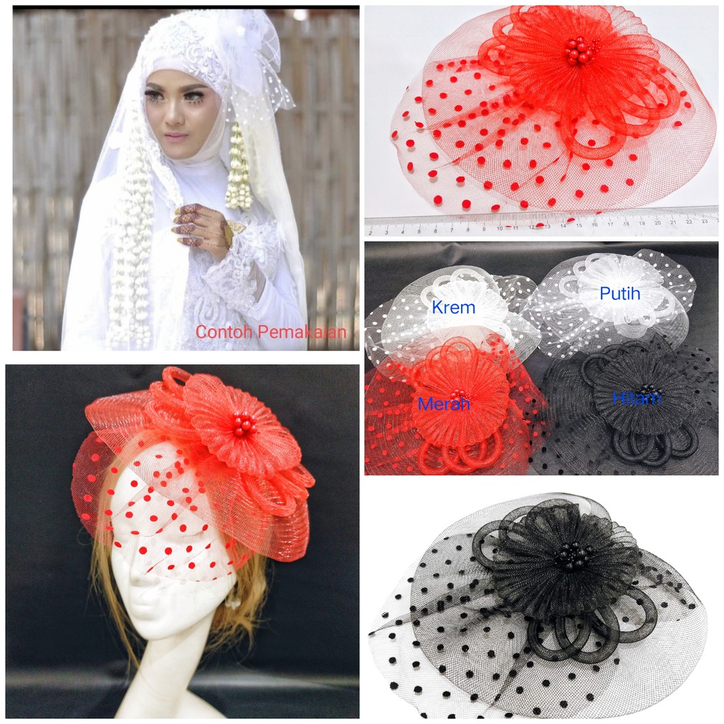 [HP49] Headband tile hiasan rambut topi jala | Lazada Indonesia