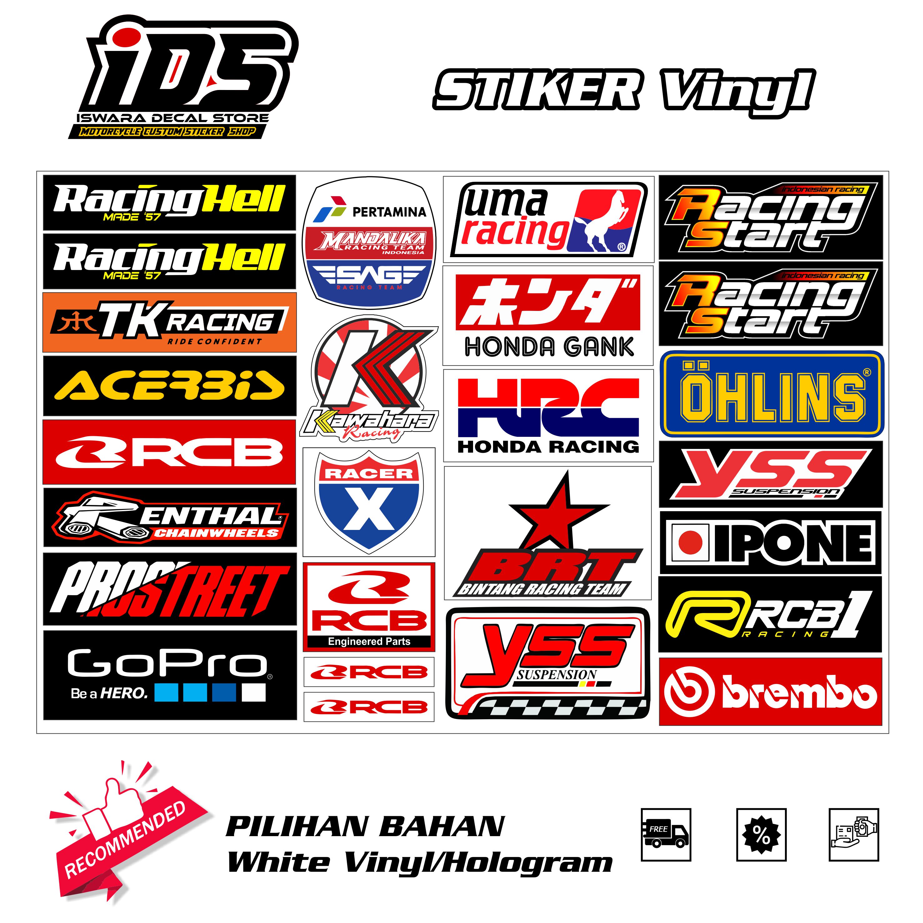 Stiker Sponsor Racing 1 Set Lengkap Hologram Variasi Motor | Lazada ...