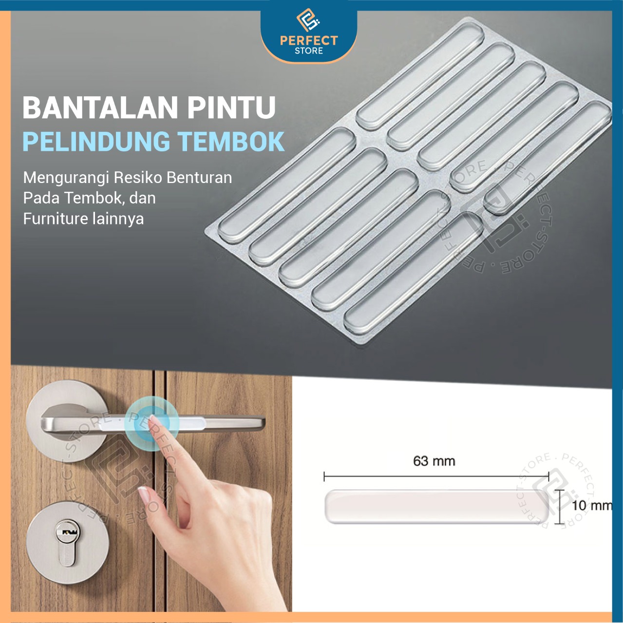 Penahan Pintu Silikon Ganjalan Pengaman Dinding Tembok Peredam Suara ...