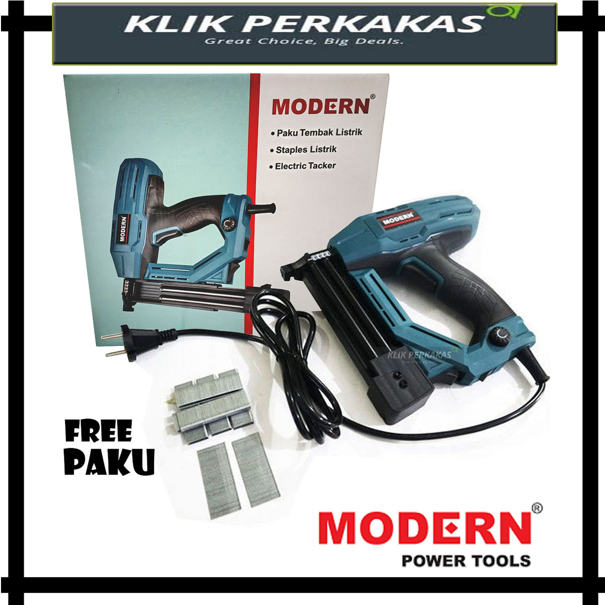 Electric Stapler Gun MODERN M 30FU Mesin Paku Tembak Elektrik F30 ...