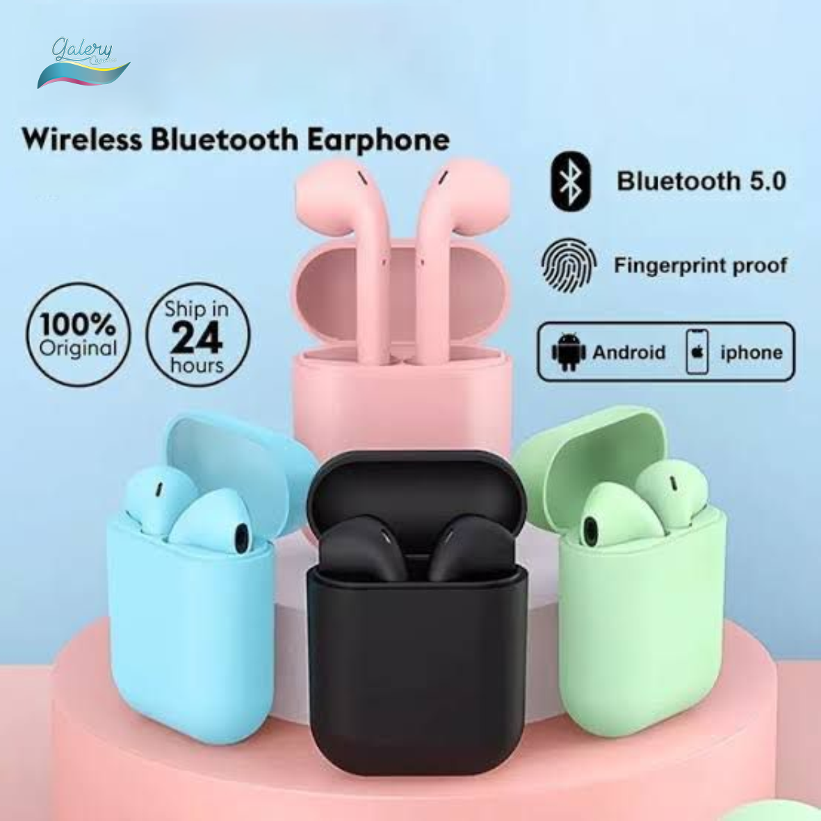 GC HEADSET HANDSFREE EARPHONE BLUETOOTH WIRELLES i12 MACARON HEADSET ...
