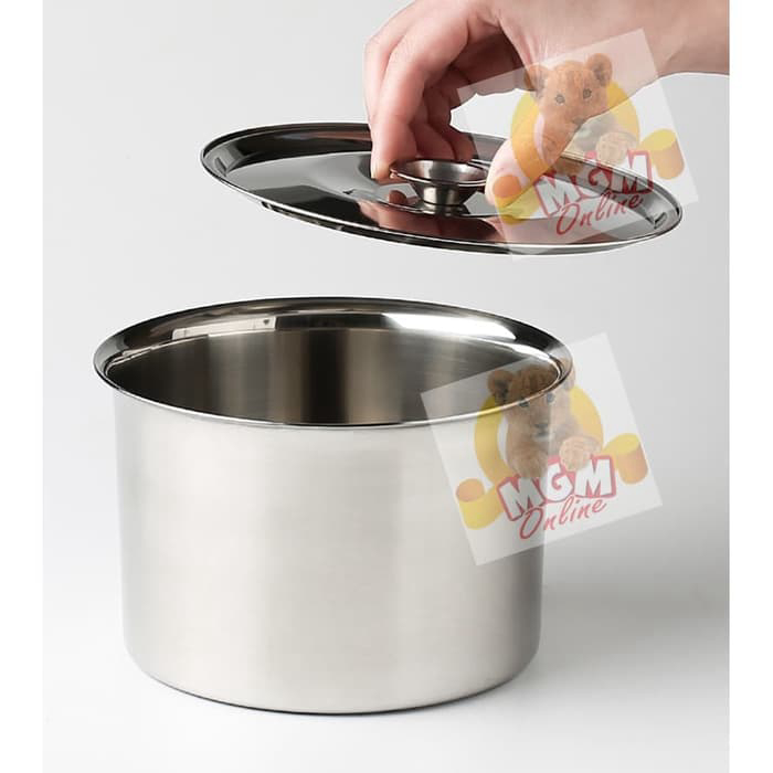 18cm Bulat Food pan prasmanan Stainless foodpan bulat Tinggi 9.5CM ...