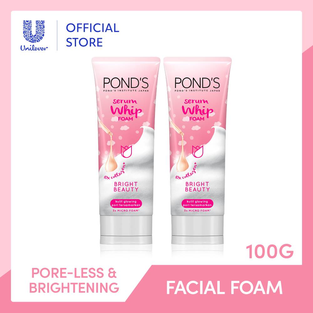 Ponds Whip Facial Foam Sabun Muka Bright Beauty With 10X Collagen Serum ...