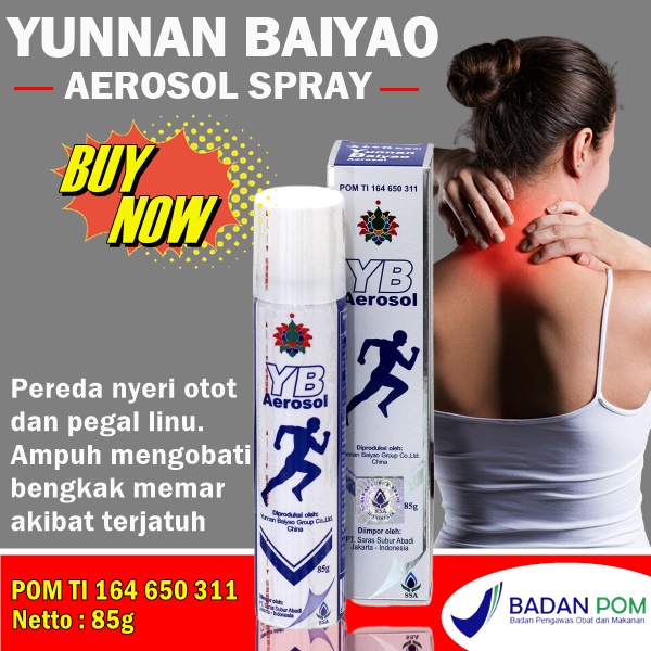 PROMO yunnan baiyao yb aerosol 85g obat pegal linu dan nyeri badan ...