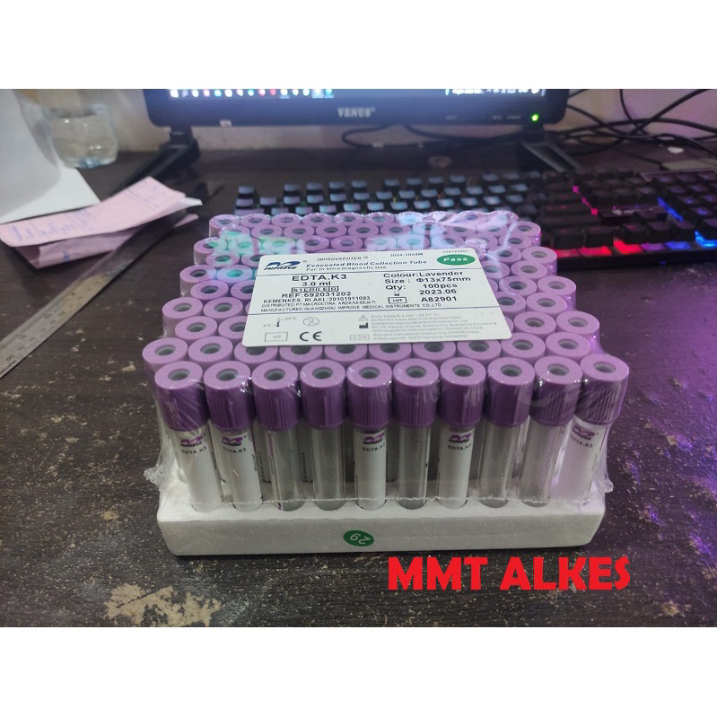 Tabung Darah K3 EDTA 3ml IMPROVE Blood Collection Tube Tabung EDTA ...