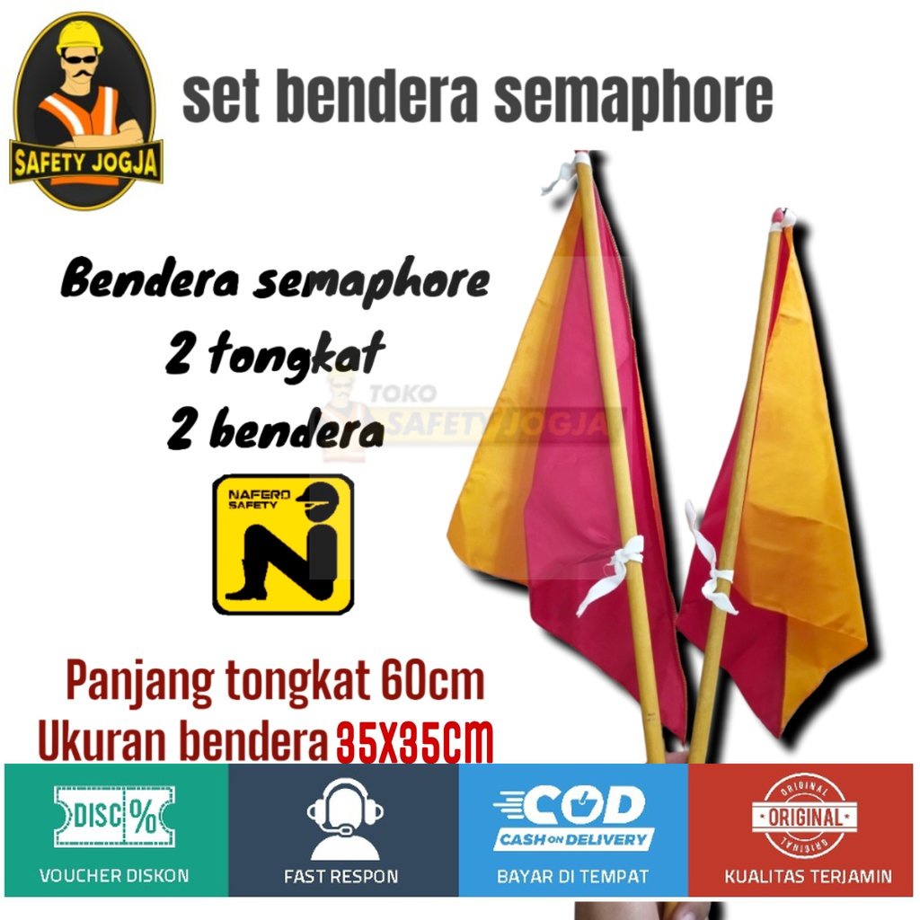 BENDERA SEMAPHORE 2 BENDERA + 2 TONGKAT BENDERA SEMAPUR 1 SET MURAH semapur | Lazada Indonesia