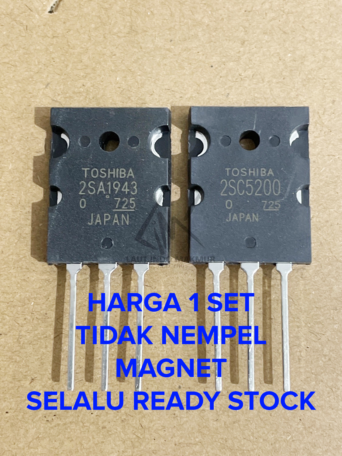 100SET A1943 C5200 LOOT 725 TRANSISTOR TOSHIBA 2SA1943 2SC5200 TIDAK ...