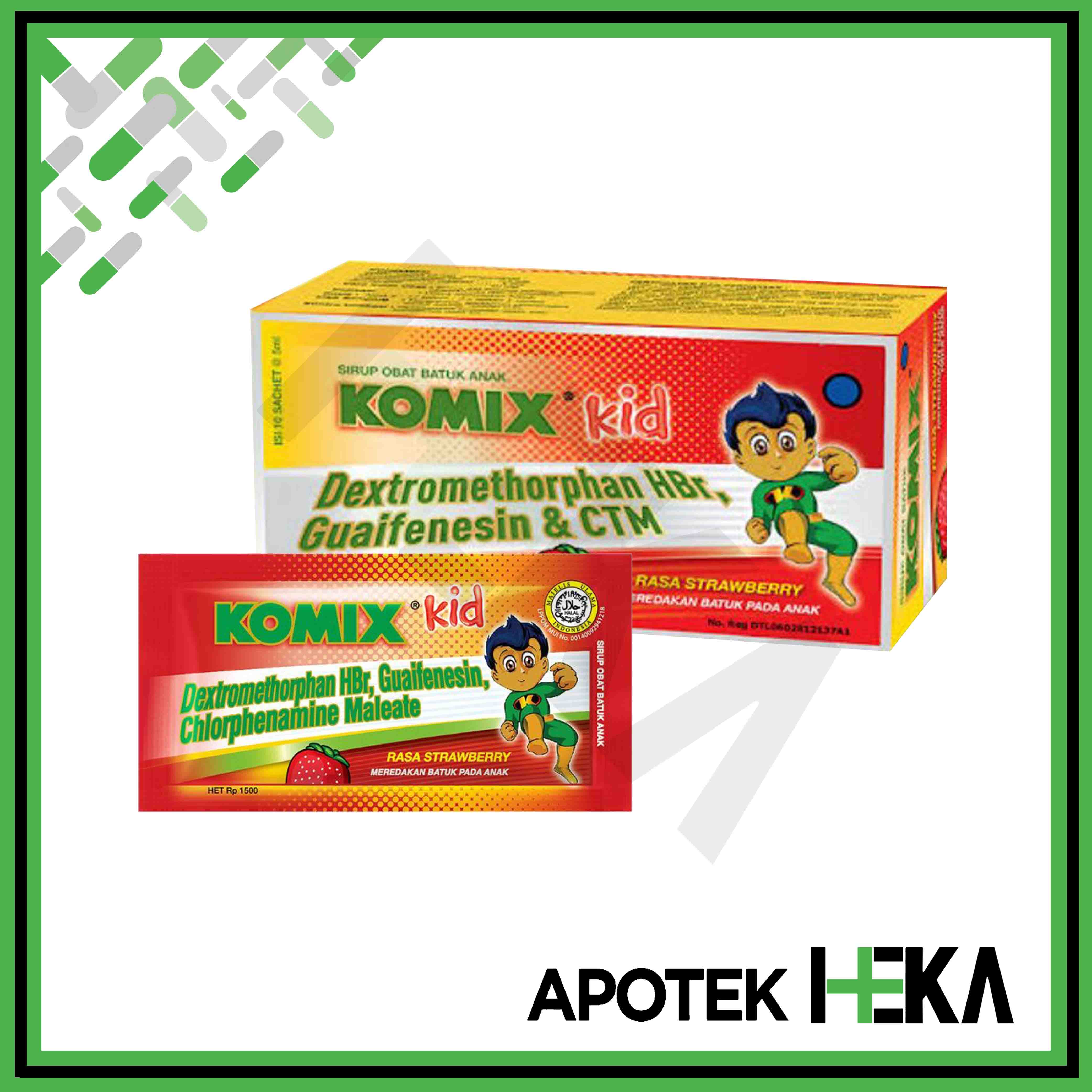 Komix Kid OBH Cair Box isi 10 Sachet - Sirup Obat Batuk Anak | Lazada ...