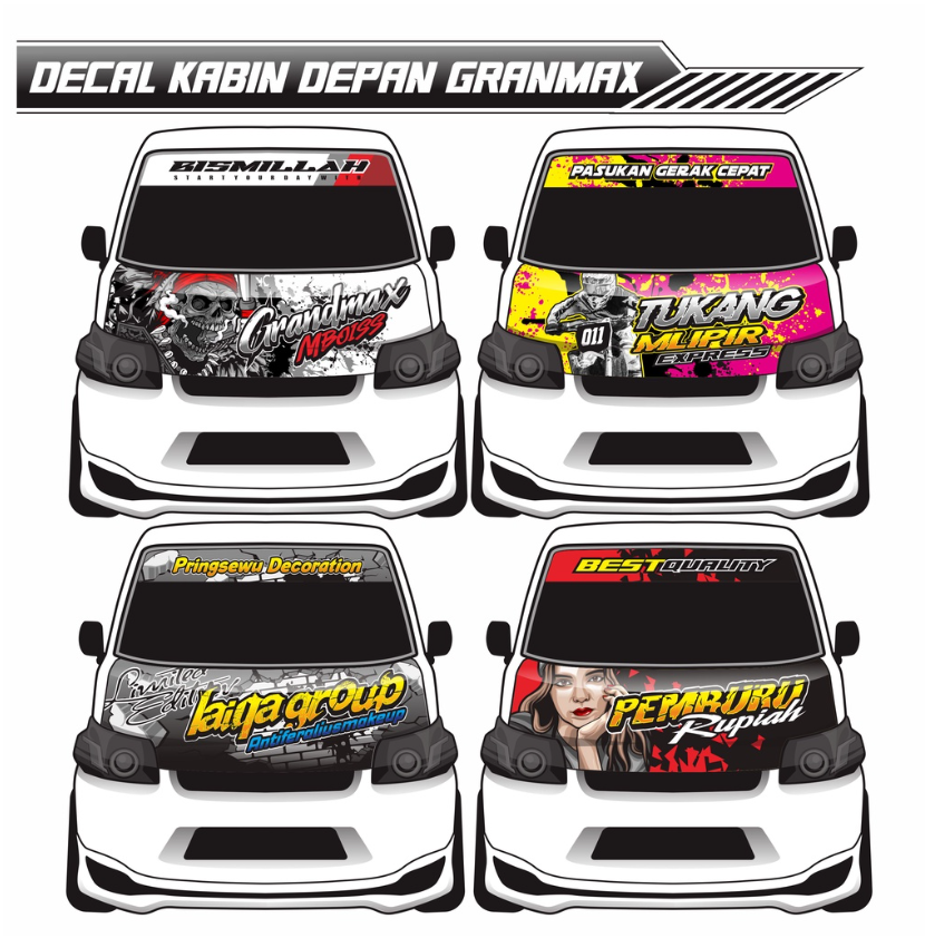 STIKER MOBIL GRANDMAX STIKER CABIN MOBIL CUSTOM DESAIN | Lazada Indonesia