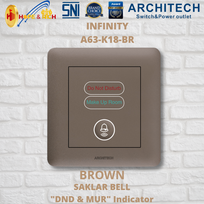 ARCHITECH INFINITY A63-K18-Saklar Bell with DND & MUR Indicator, BROWN ...
