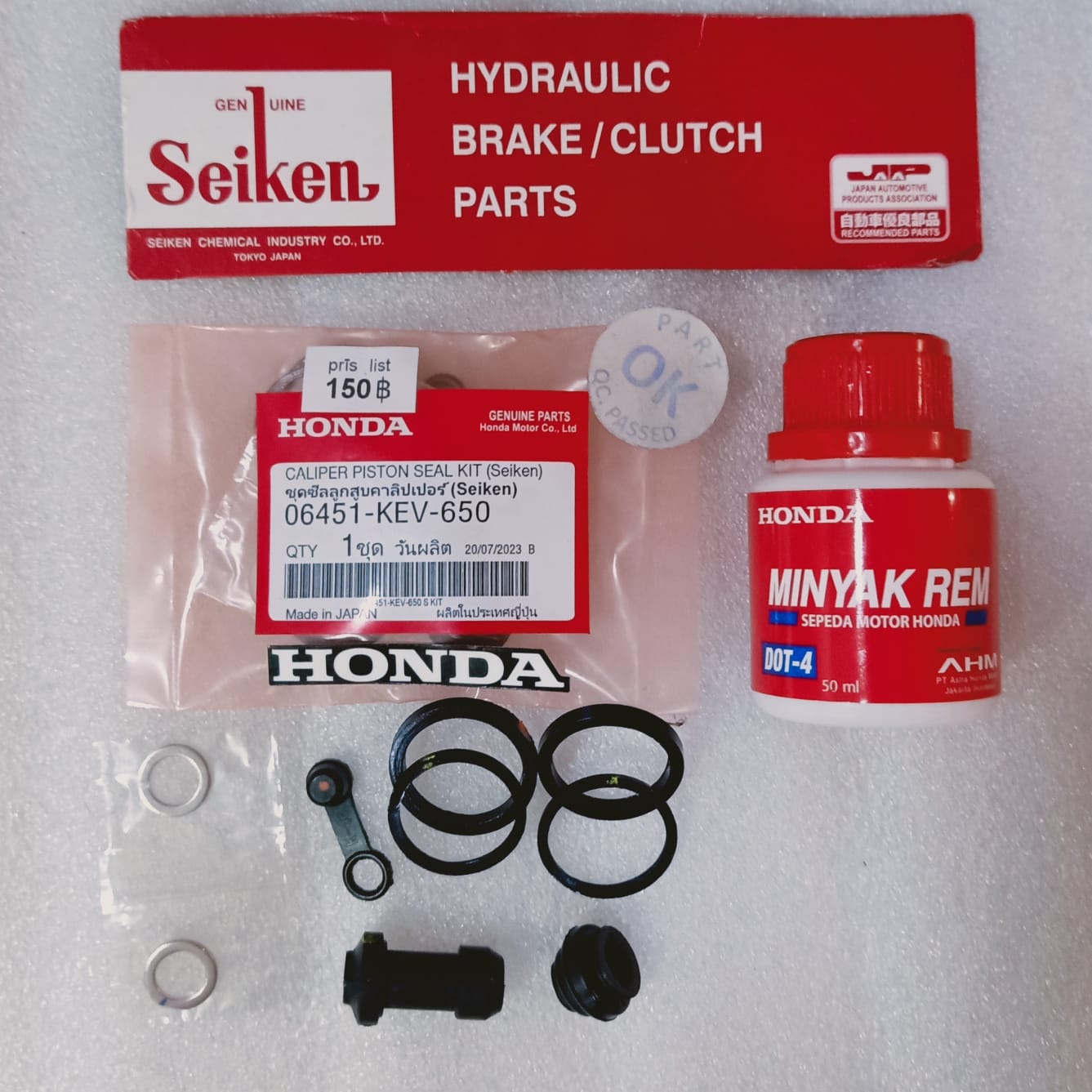 KARET SEAL KALIPER REM CAKRAM SEAL PISTON REM DEPAN KIT SUPRA, REVO ...